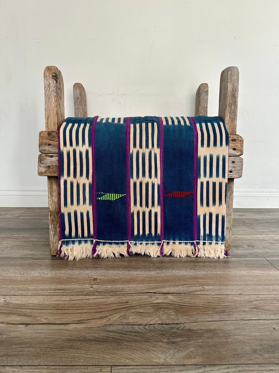 Mudcloth, Purple & Blue Color Baule Textile, Ethnic Fabric, Tribal ...