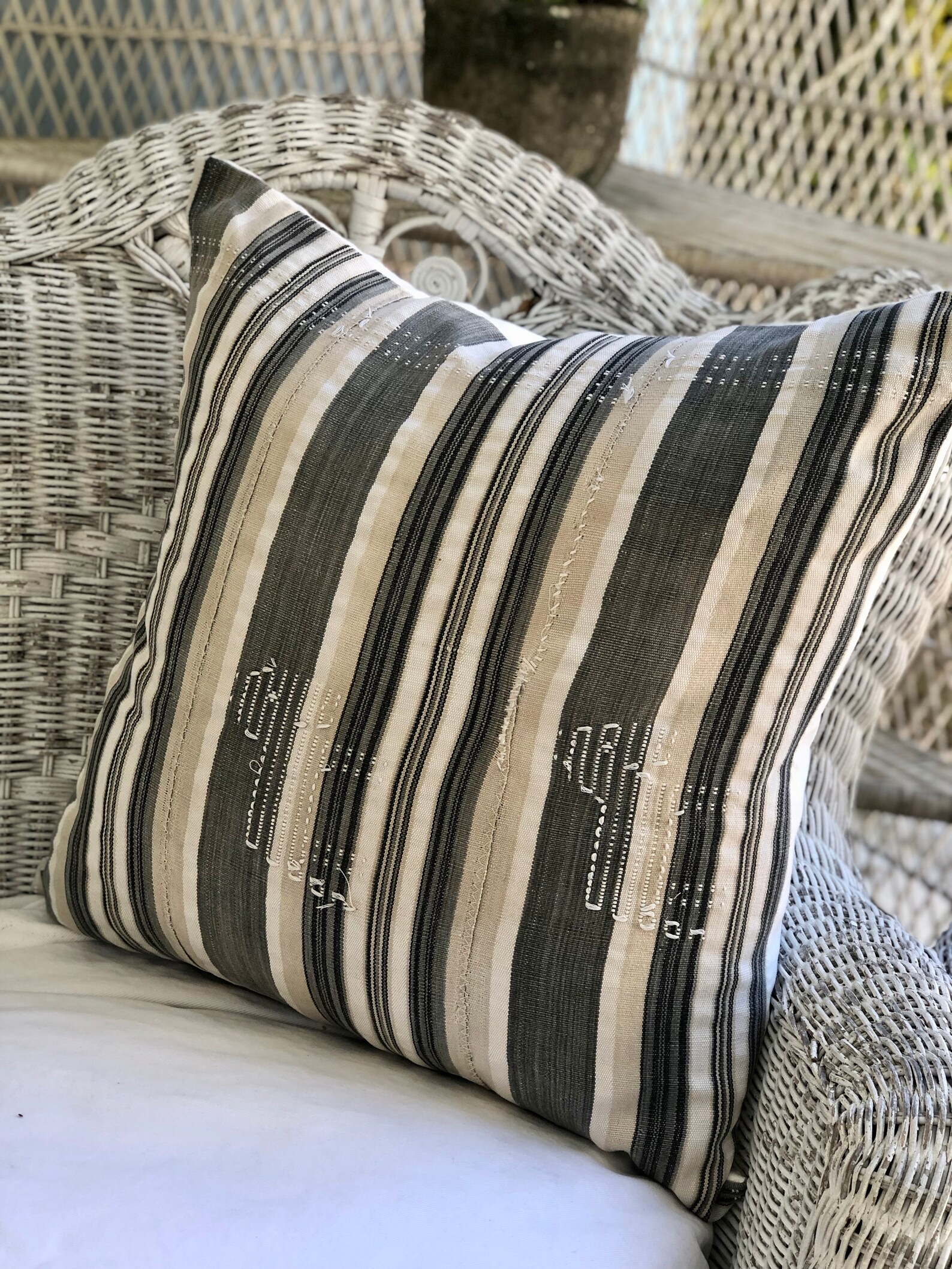 Striped Pillow African Fabric African Throw Pillow Interior - Etsy