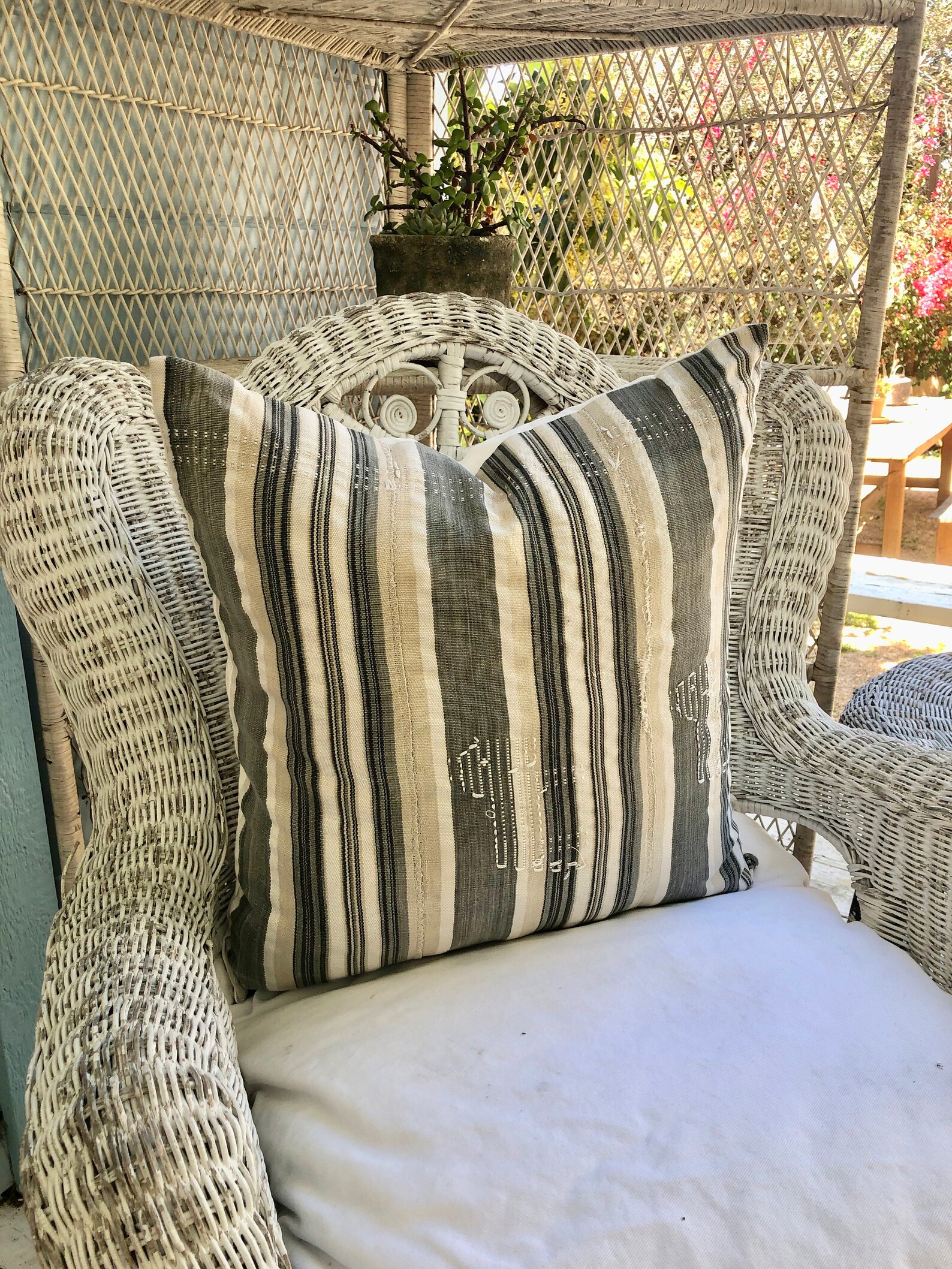 Striped Pillow African Fabric African Throw Pillow Interior - Etsy