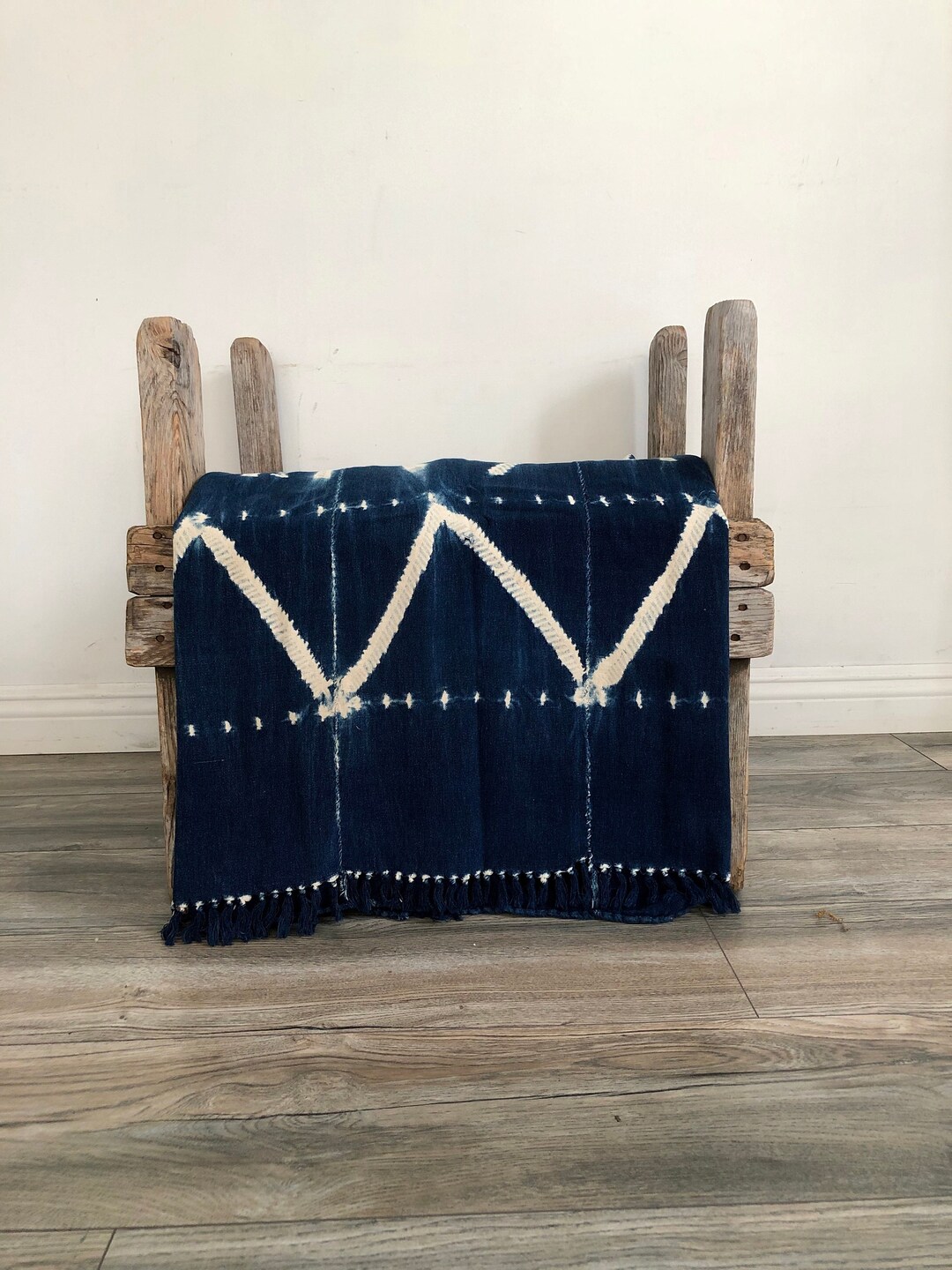 Indigo, Large Tye Dye Indigo, Vintage Mud Cloth, African Ethnic Fabric ...