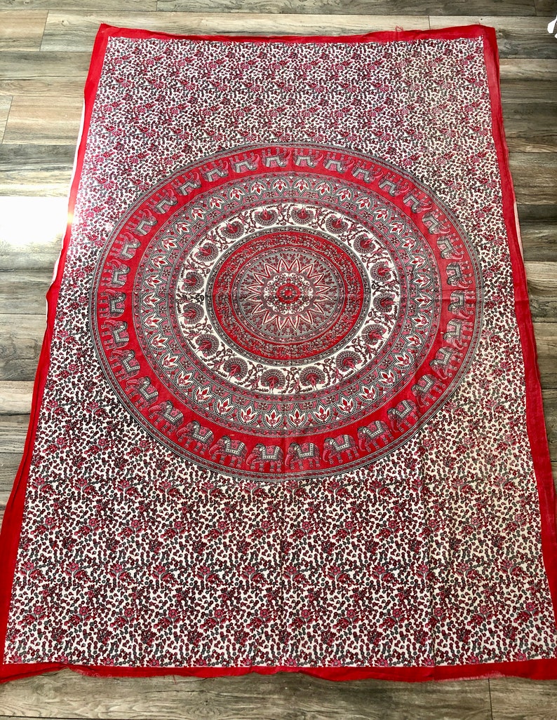 Vintage Table Cloth Indian Print Table Cloth Linens - Etsy