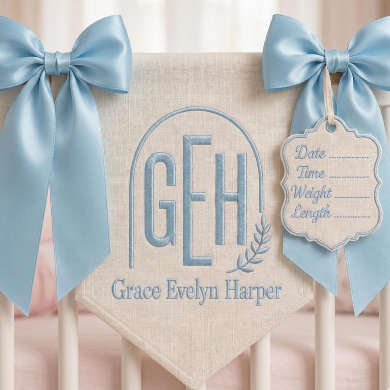 Custom Baby Banner(no Tag) With Birth Name Tag, Welcome Banner With ...