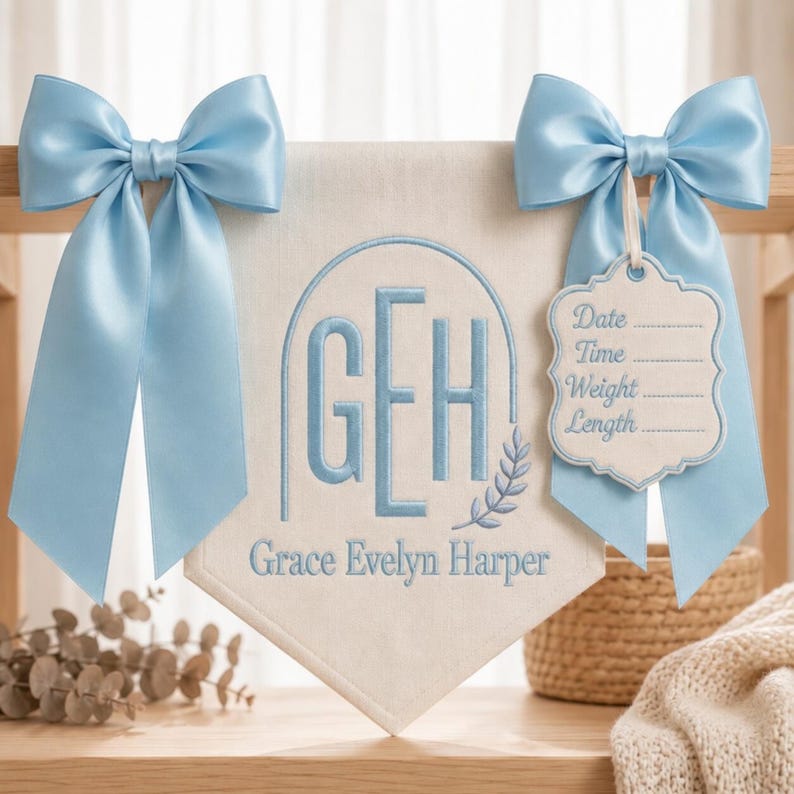 Custom Baby Banner(no Tag) With Birth Name Tag, Welcome Banner With ...