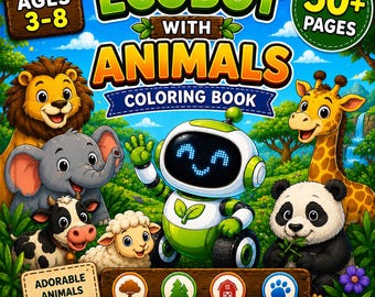 Ecobot Animals Coloring Book for Kids | Ages 3-8 | Farm, Forest ...
