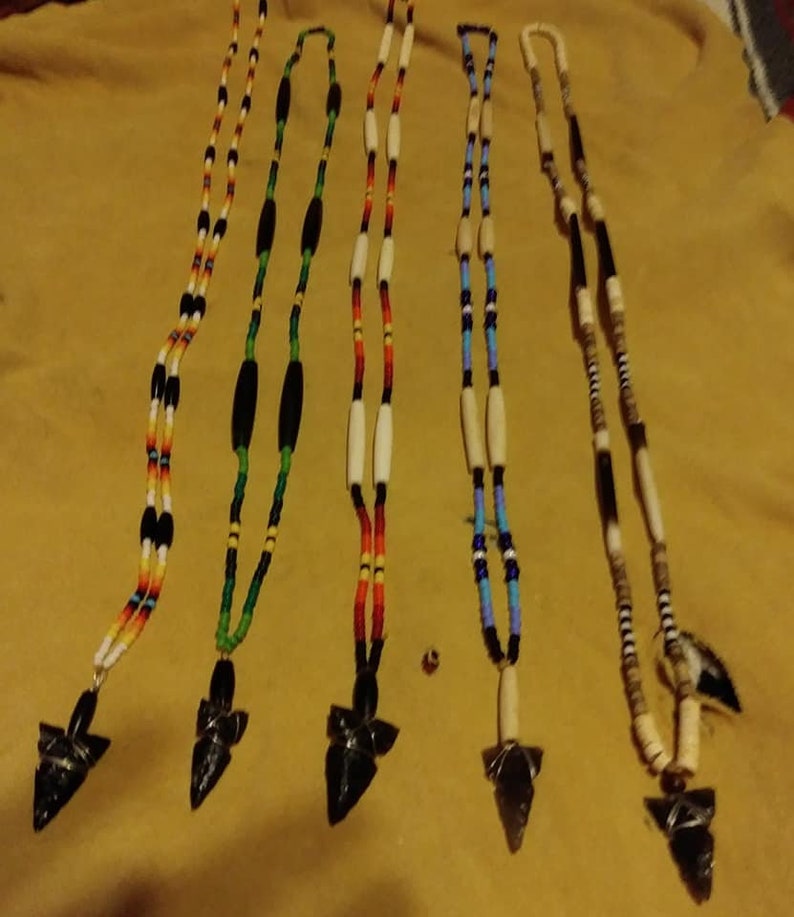 Native American Inspired Design Obsidian Arrow Head Necklace - Etsy