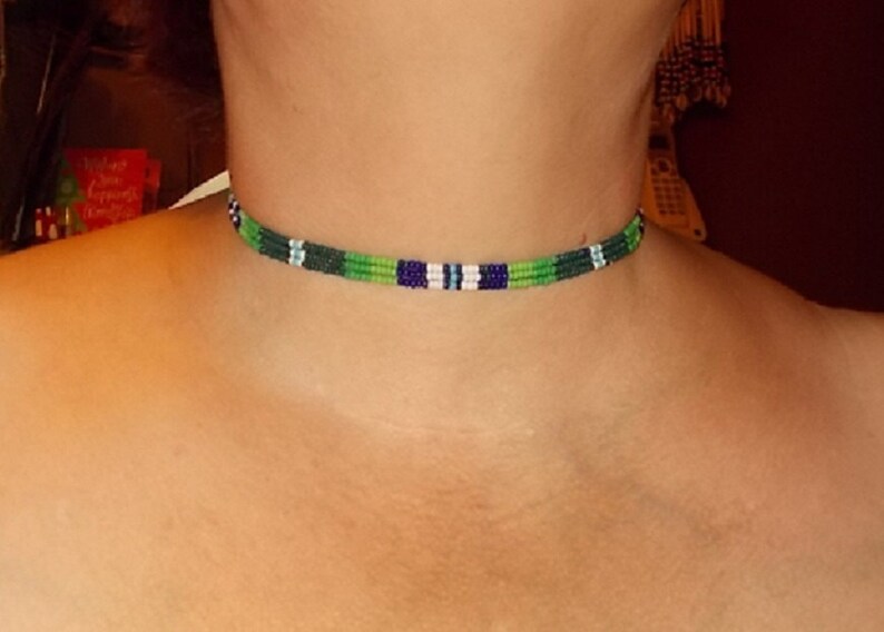 Native American Inspired Design Three Strand Beaded Choker - Etsy