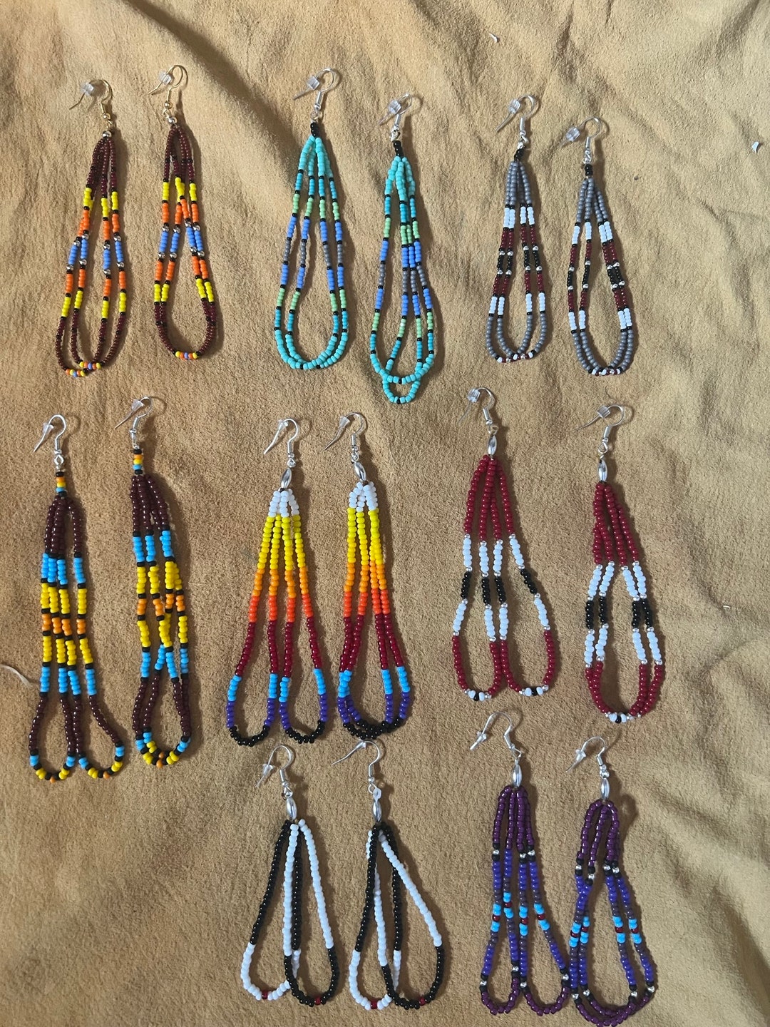 Native American Inspired Design Loop Earrings - Etsy