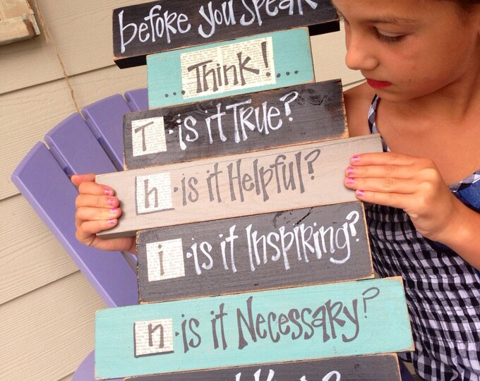 Before You Speak Think Classroom Wood Sign - Etsy