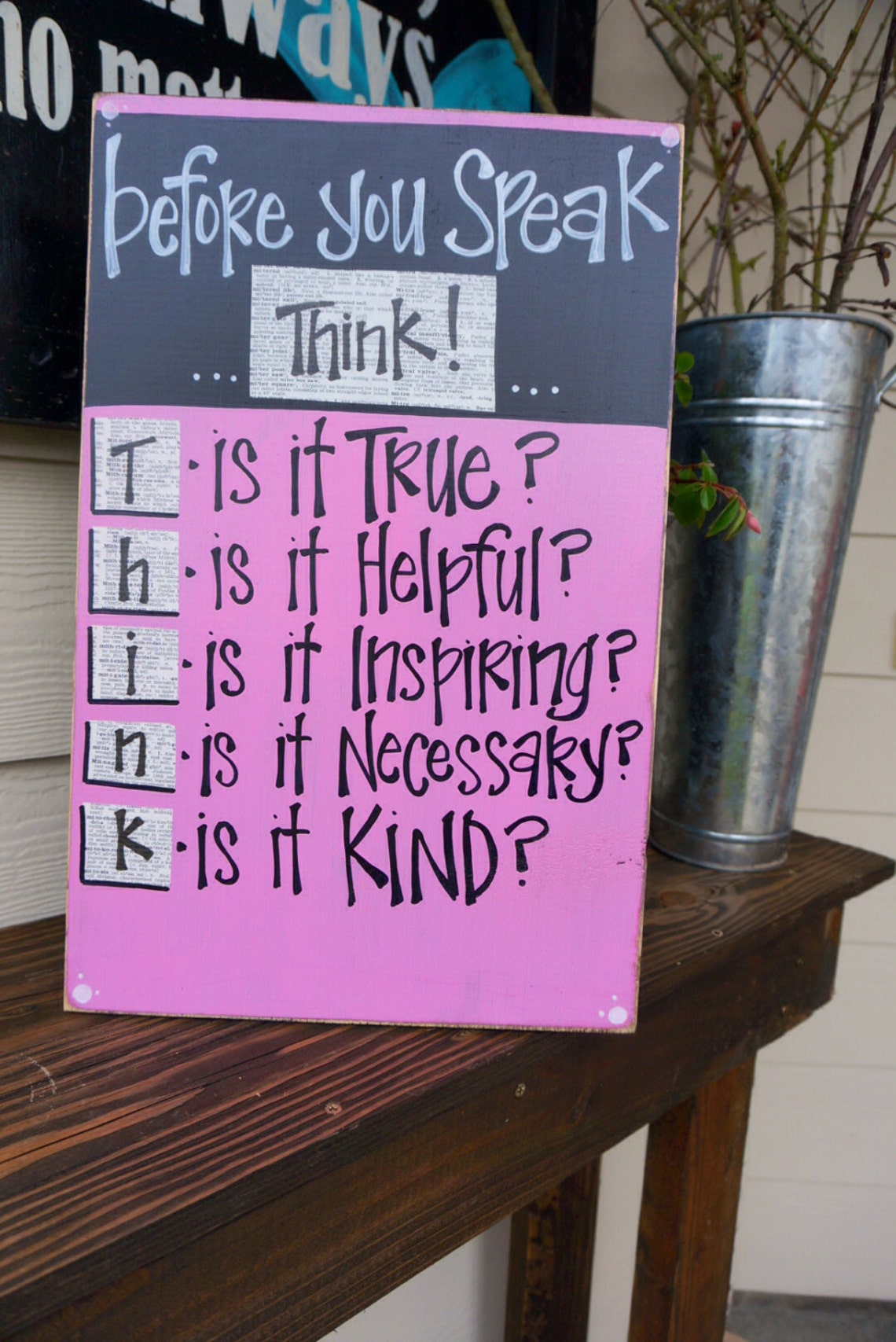 Before You Speak Think Sign - Etsy Canada