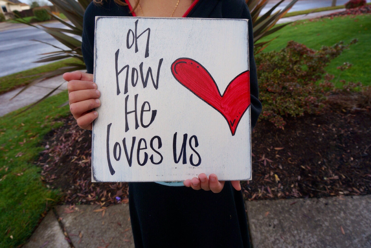 Oh How He Loves Us Wood Sign Porch Sign - Etsy