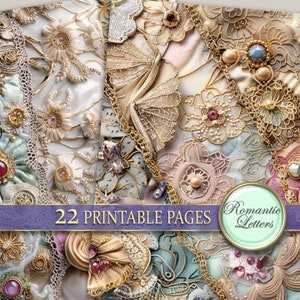 Digital Paper Lace Scrapbook Printable Paper Pack Digital Texture ...