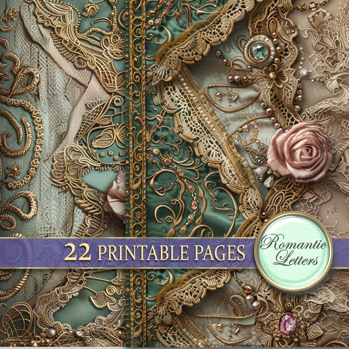 Victorian Digital Printable Scrapbook Paper Pack Junk Journal Pages ...