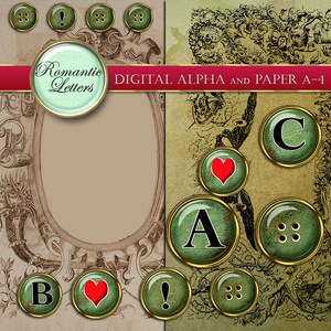 Digital Scrapbook Alphabet Digital Clip Art Digital Letters Digital ...