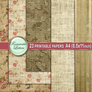 Digital Printable Scrapbook Paper Pack Journal Pages Backgrounds ...