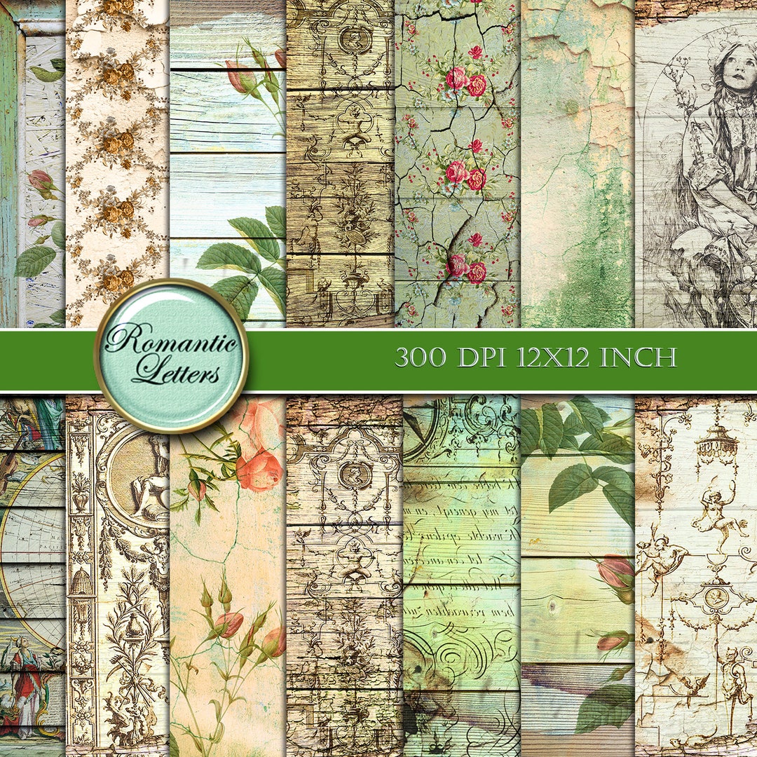 Digital Scrapbook Journal Paper Shabby Chic Distressed Digital ...