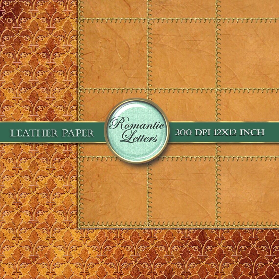 Leather Digital Scrapbooking Paper Pack Digital Leather Vintage ...