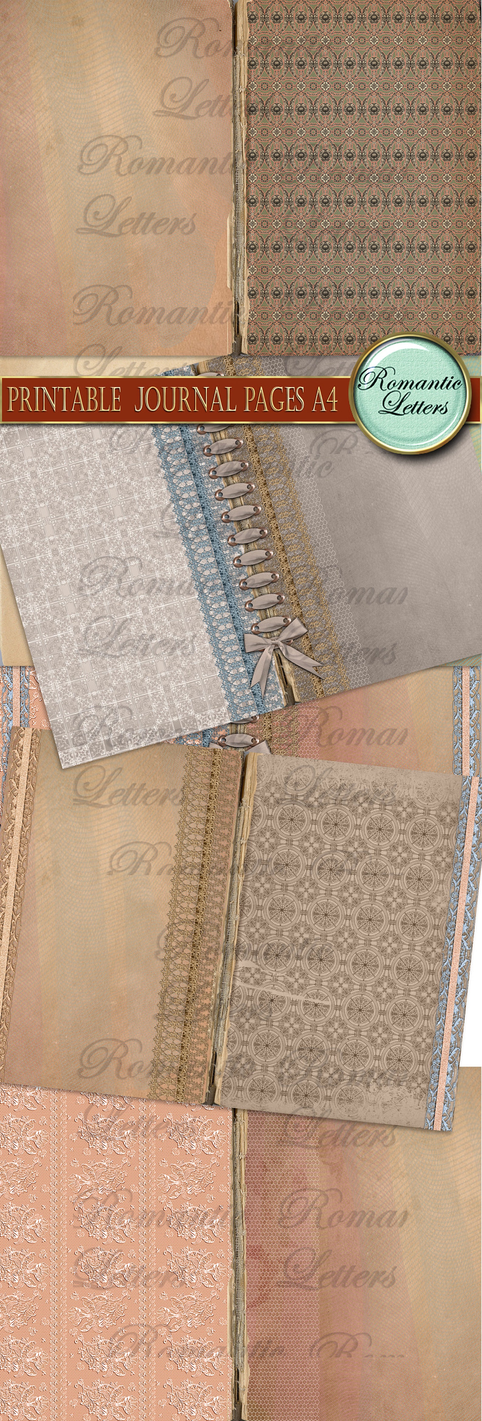 Printable Junk Journal Pages Printable Junk Journal Paper | Etsy