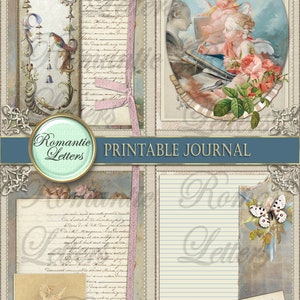 Printable Junk Journal Kit Shabby Chic Digital Scrapbook Paper ...