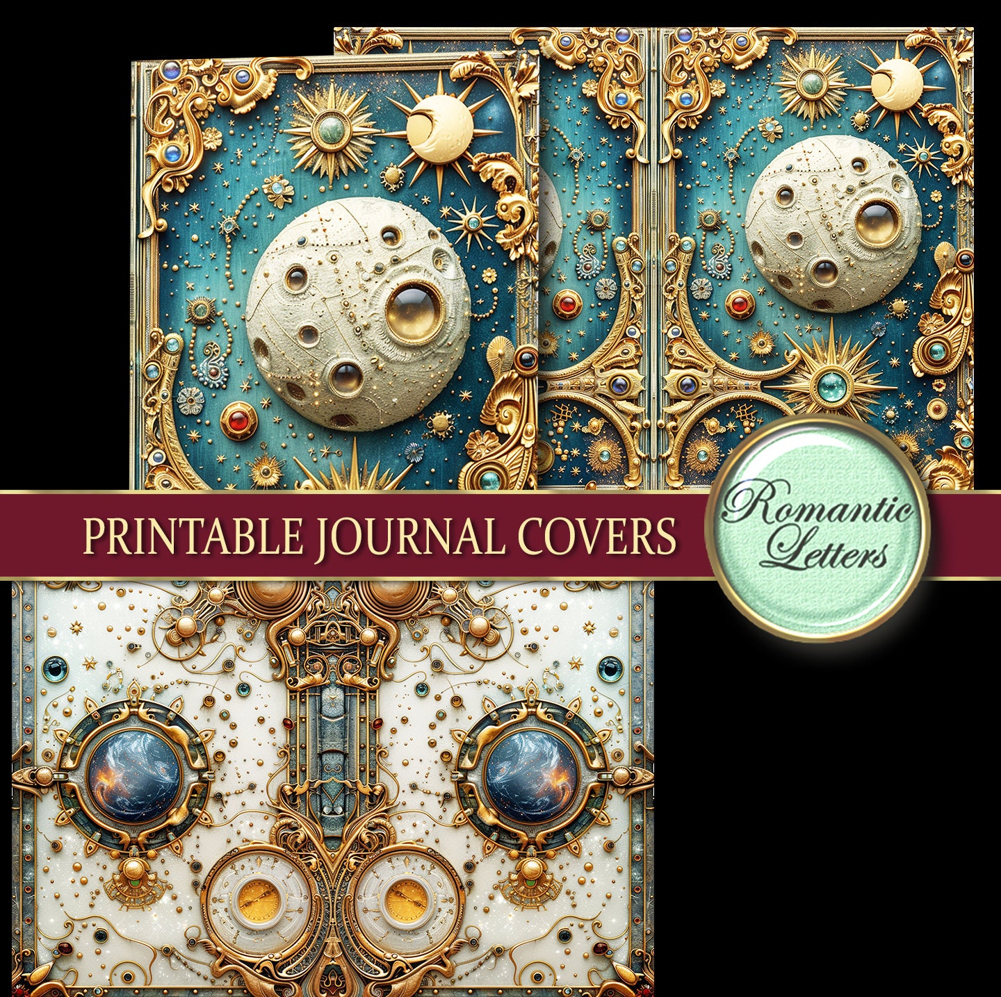Printable Journal Covers Digital Printable Book Cover Fantasy Magic ...