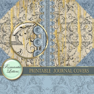 Printable Junk Journal Covers Kit Digital Printable Vintage Paper A4 ...