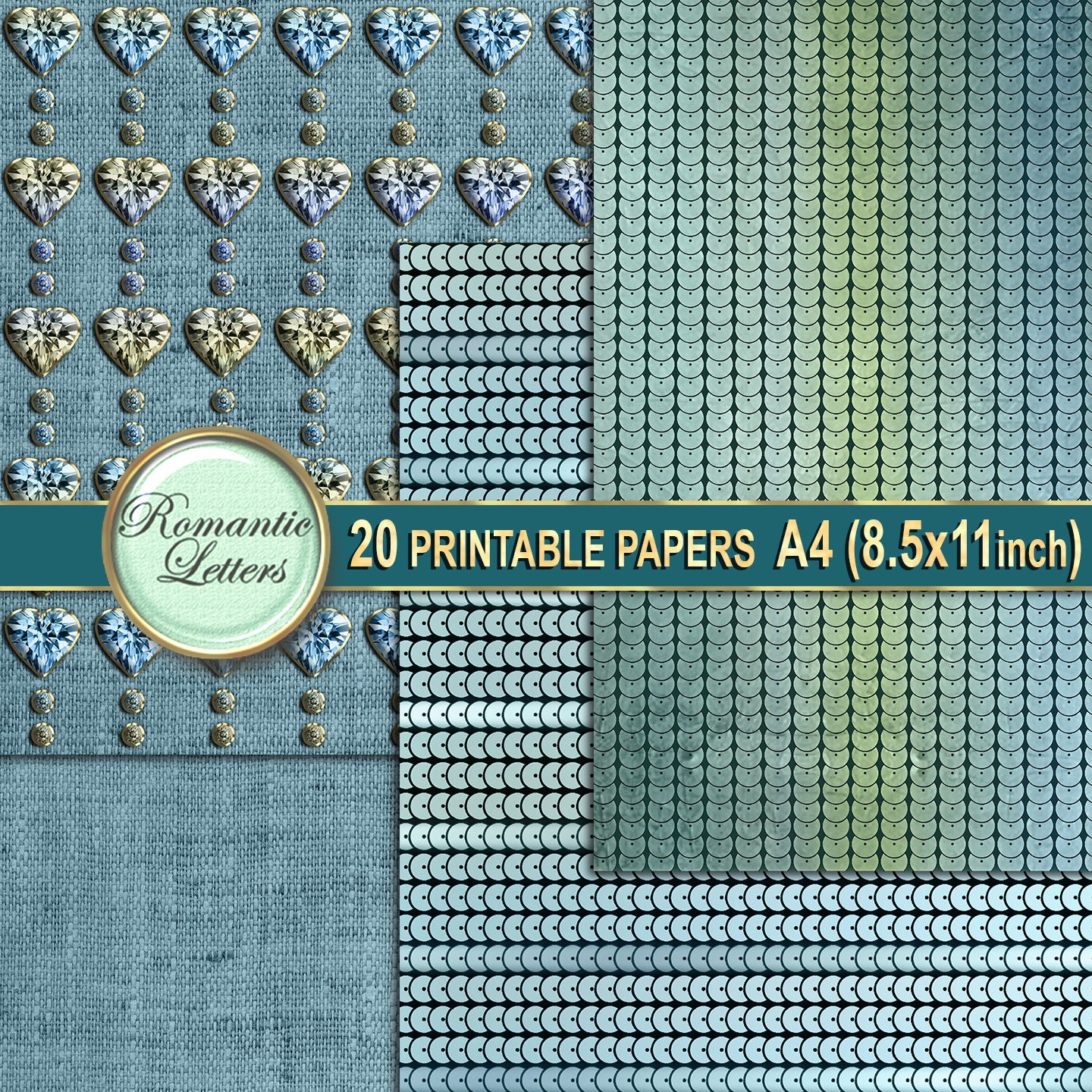 Digital Printable Scrapbook Paper Pack Journal Pages Backgrounds ...