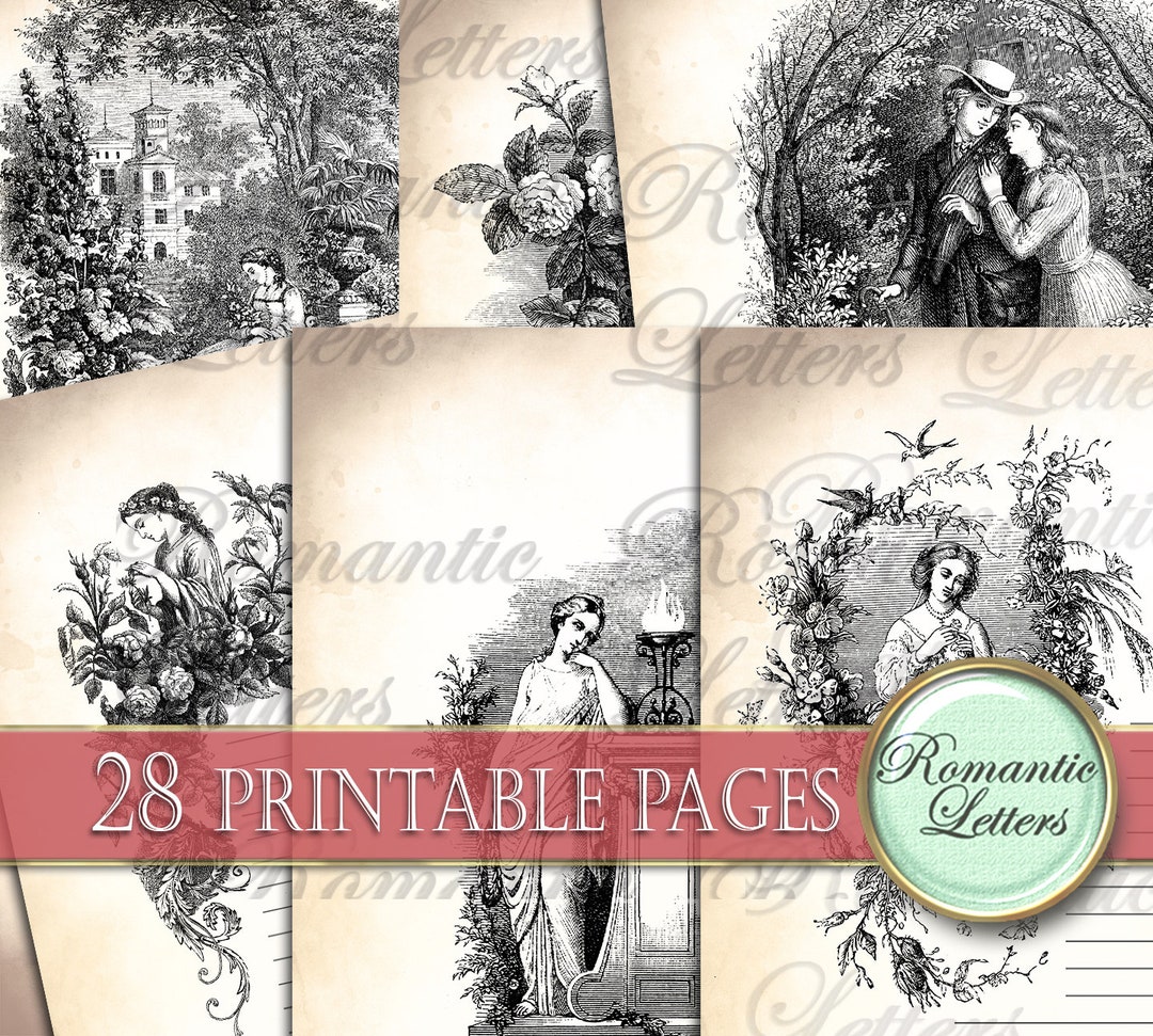 Victorian Printable Scrapbook Background Paper Digital Printable ...