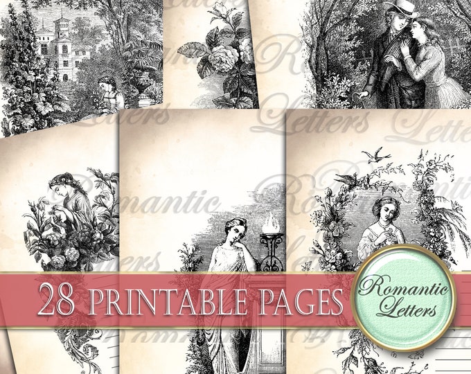 Victorian Printable Scrapbook Background Paper Digital Printable ...