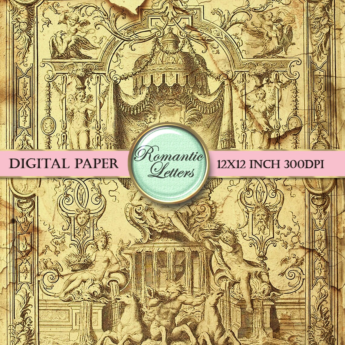 Digital paper pack digital scrapbook background paper vintage | Etsy