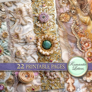 Digital Paper Lace Scrapbook Printable Paper Pack Digital Texture ...