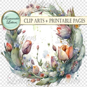 Easter Egg Flowers Digital Clip Art Set Floral Scrapbook Pages Easter ...