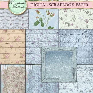 Digital Scrapbook Paper Pack Floral Digital Paper Shabby Chic Paper ...