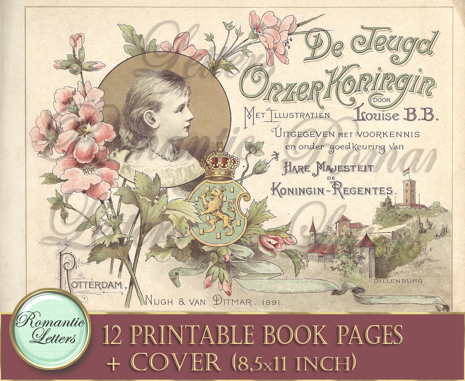 Printable Old Book Pages Victorian Paper Antique Book Illustrations ...