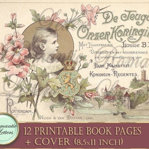 Printable Old Book Pages Victorian Paper Antique Book Illustrations ...