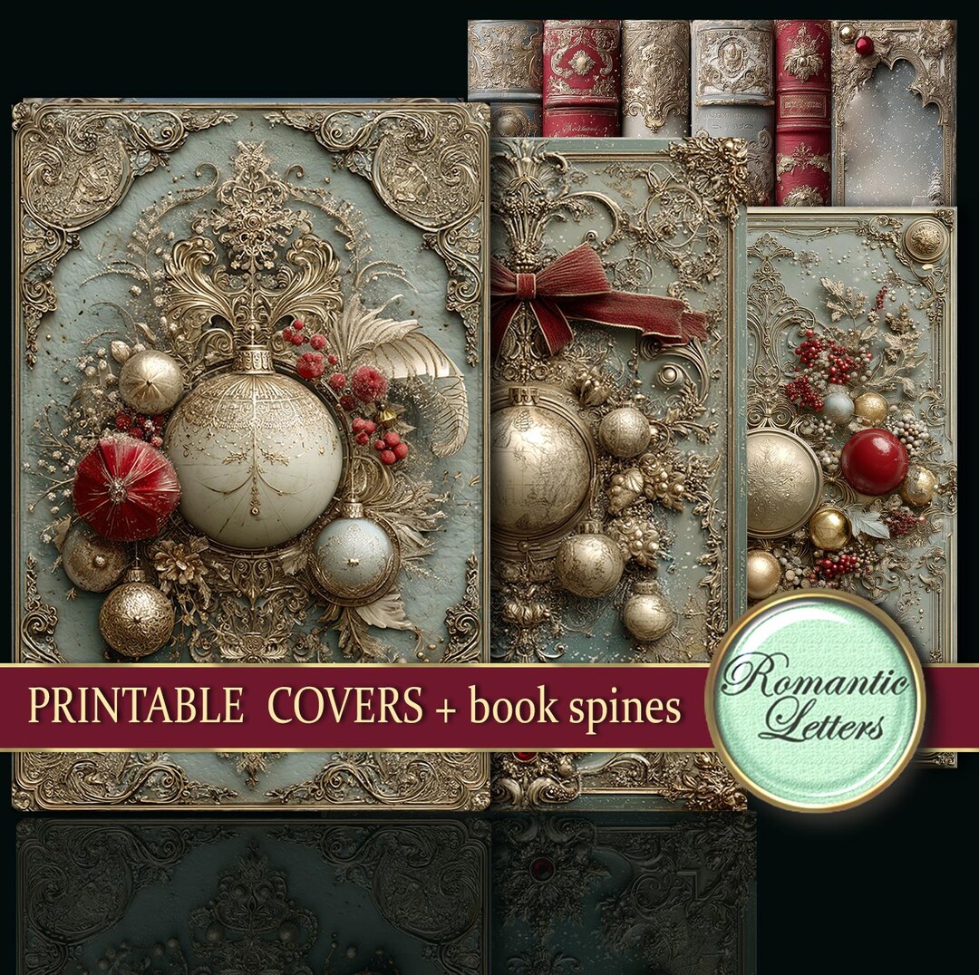 Printable Christmas Journal Covers Digital Scrapbooking Paper Junk ...