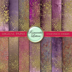Gold Pixie Dust Digital Gold Glitter Paper Digital Scrapbook Paper Pack ...