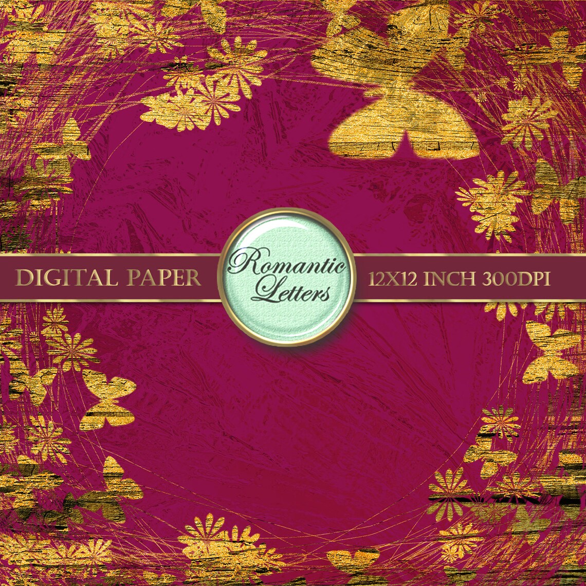 Gold damask digital paper pack digital scrapbook album paper | Etsy