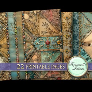 Digital Printable Scrapbook Paper Pack Shabby Chic Fabric Boho ...