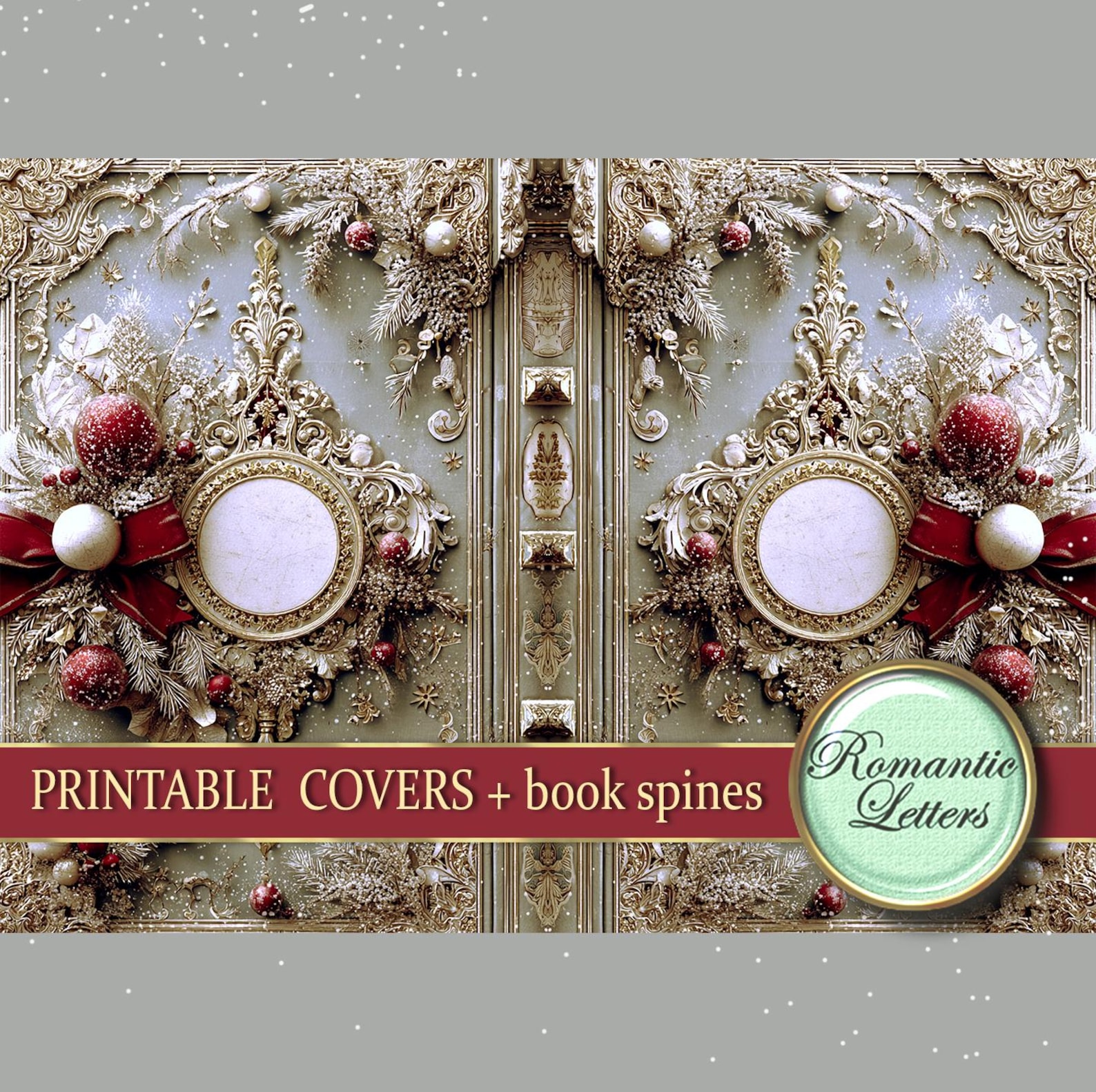 Printable Christmas Book Covers, Traditional Christmas Post Cards ...