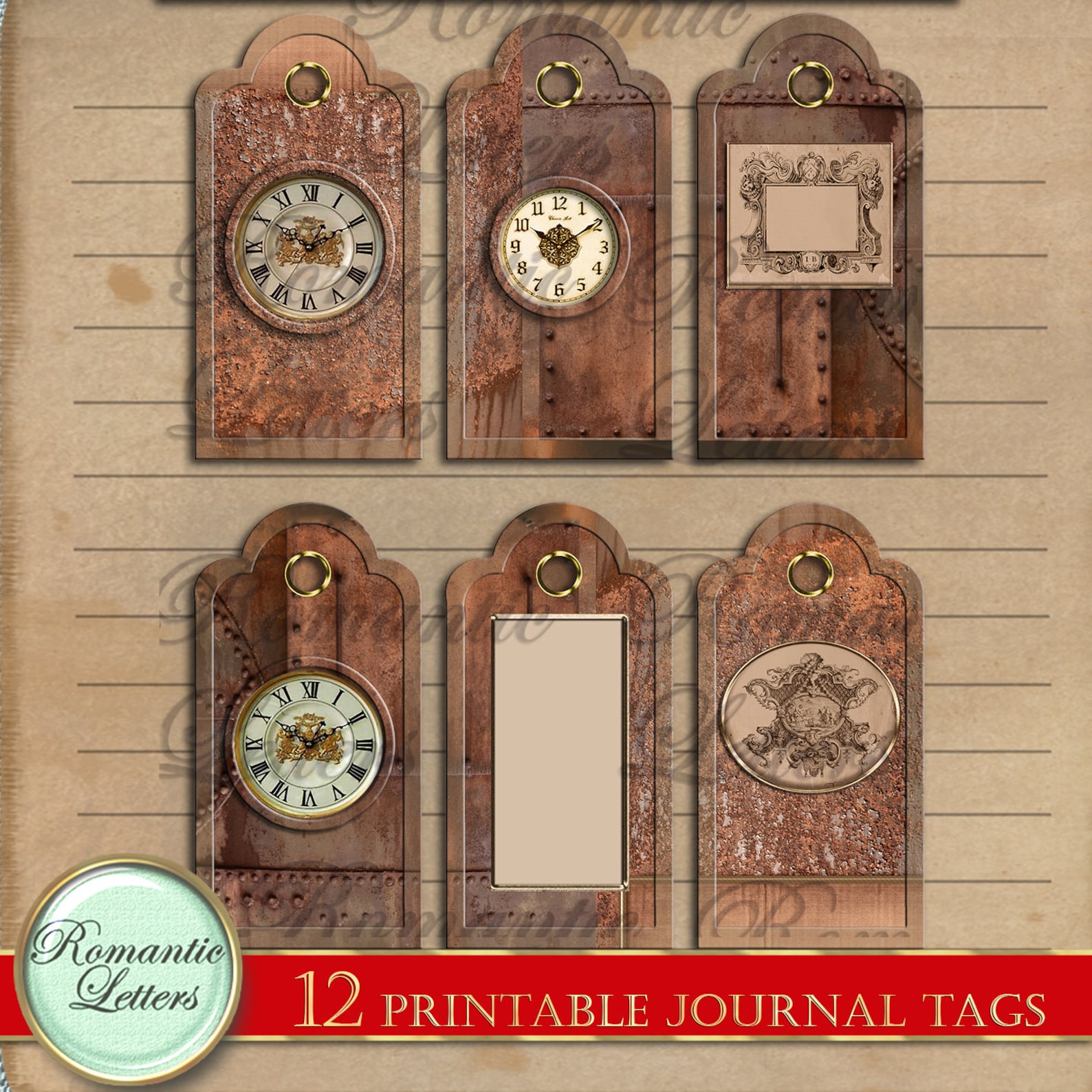 Printable Scrapbook Journal Tags Printable Grunge Gift Tags Printable ...