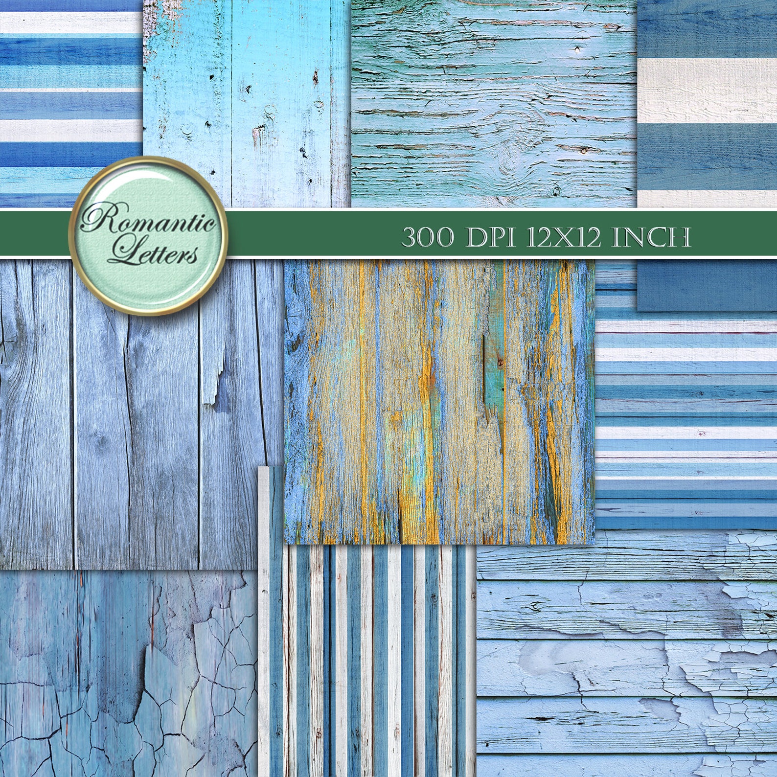 Digital Scrapbook Album Background Paper Blue Digital - Etsy