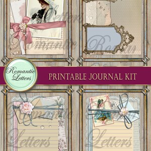 Printable Junk Journal Kit Shabby Chic Digital Scrapbook Paper ...