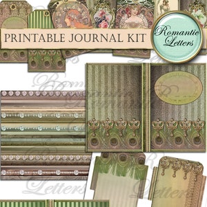 Printable Journal Kit Digital Collage Sheet Printable Journal Paper ...