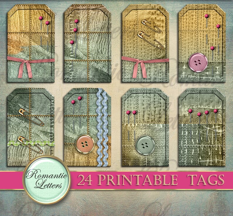 Printable Scrapbook Tags Printable Gift Tags Vintage Printable - Etsy