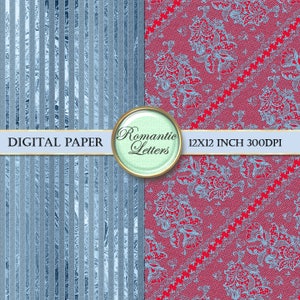 Digital Scrapbook Paper Digital Paper Red Digital Background Printable ...