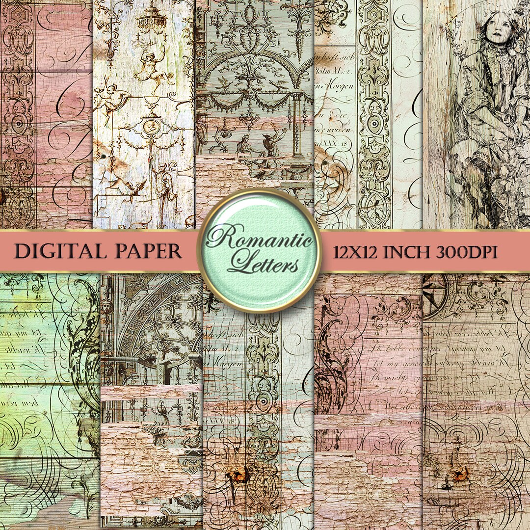 Digital Scrapbook Paper Pack Shabby Chic Digital Background Shabby Chic ...