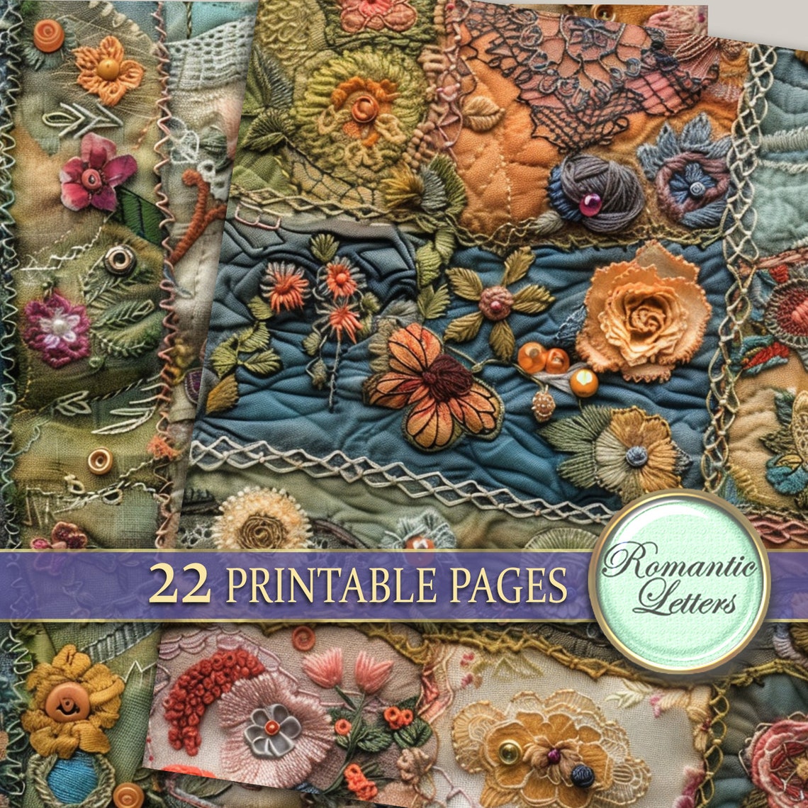 Digital Printable Scrapbook Paper Pack Floral Summer Shabby Chik ...