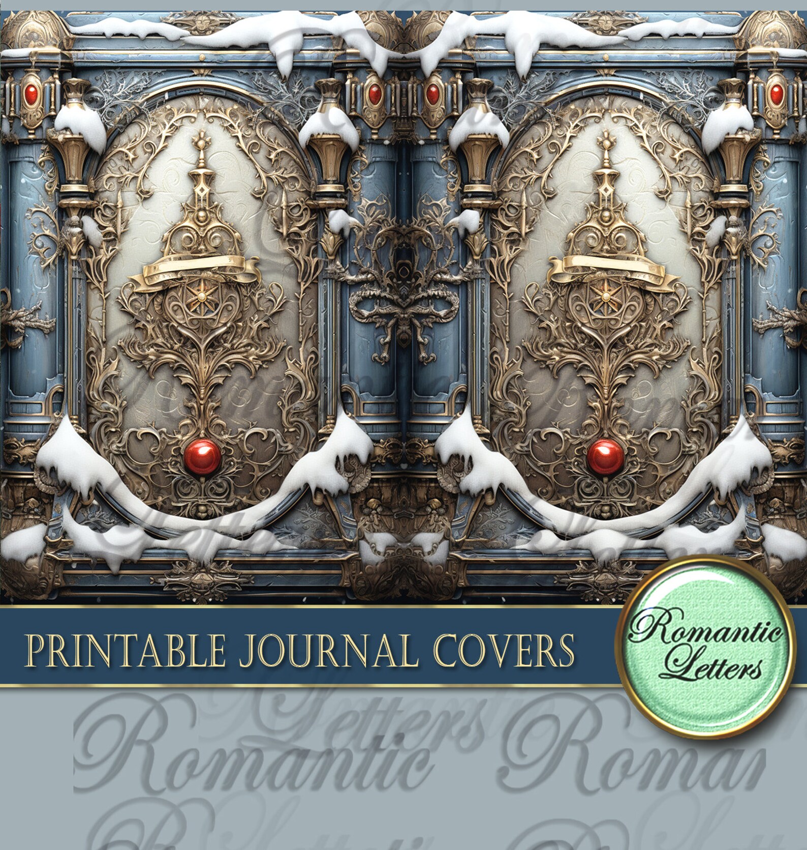 Printable Christmas Journal Covers Digital Scrapbooking Paper Printable ...
