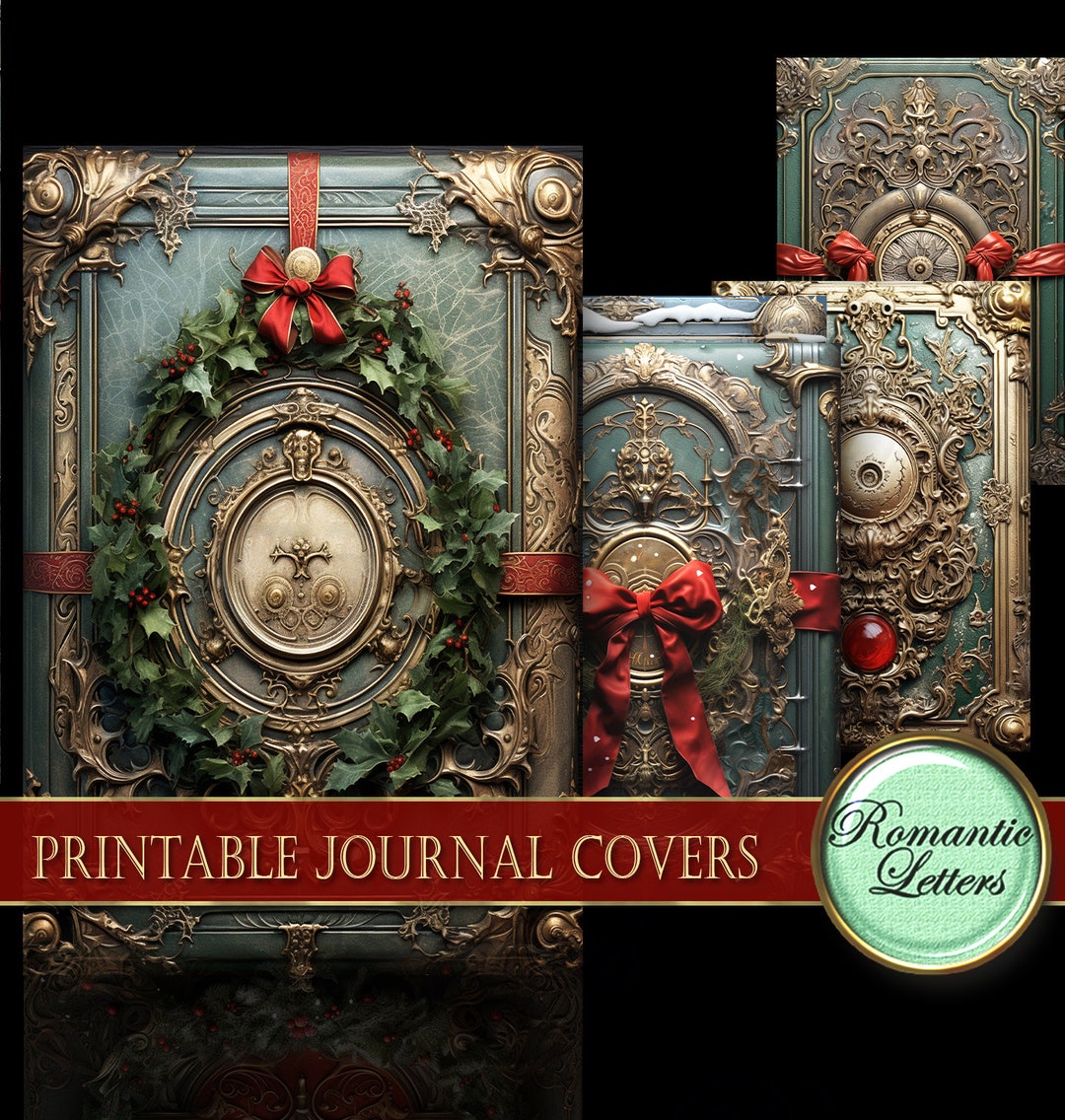 Printable Christmas Journal Covers Digital Scrapbooking Paper Printable ...