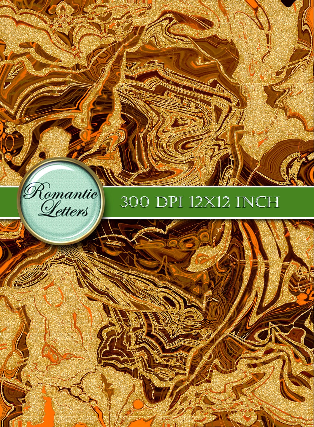 Marbled Digital Paper Pack Autumn Digital Scrapbook Orange | Etsy
