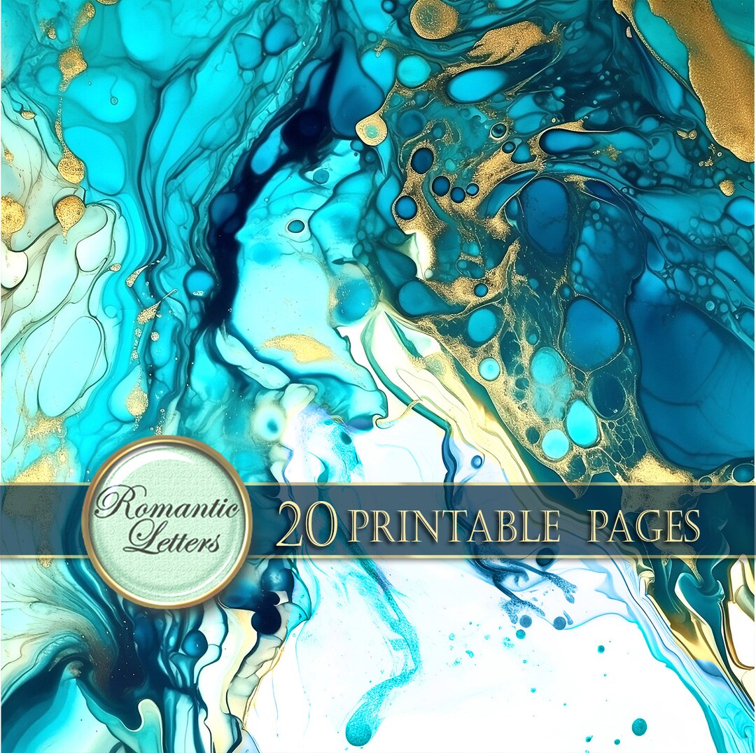 Marbled Digital Paper Pack Digital Scrapbook Printable Marbled ...